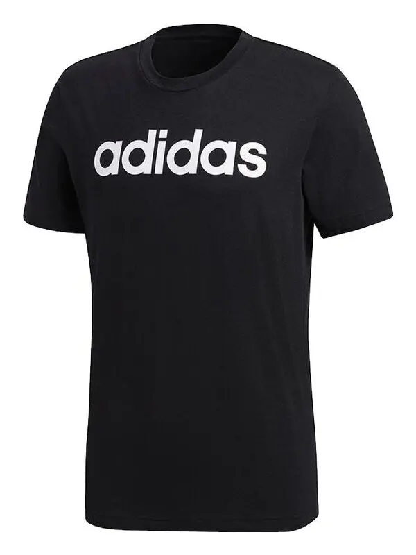 Adidas Comm Tee Logo Printing Sports Knit Short Sleeve - Black