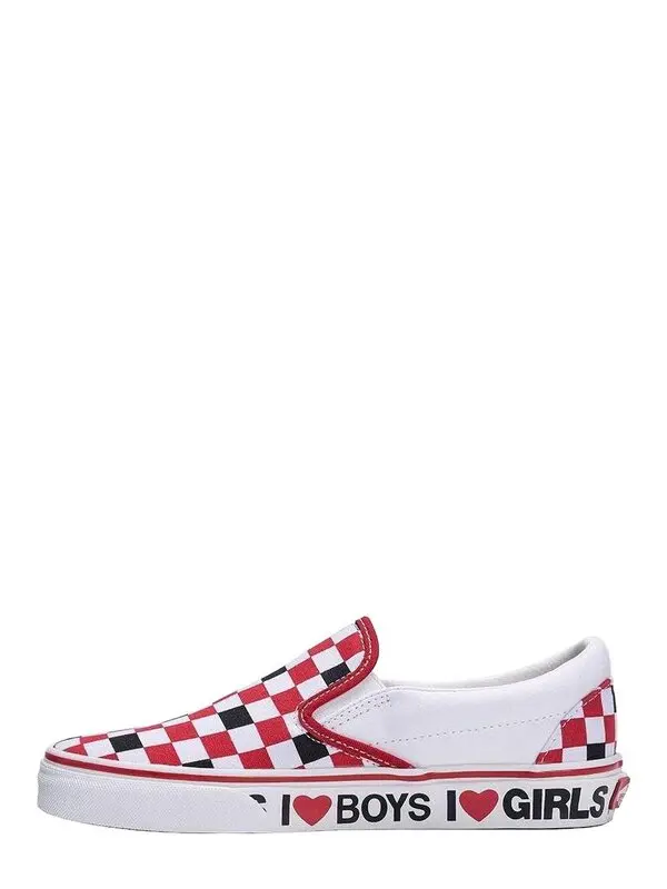 VANS Checkerboard Slip-on Sneakers - White/red