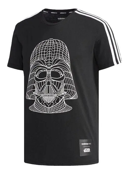 Adidas Neo Sw Tee 5 Reflective Printing Round Neck Short Sleeve - Black