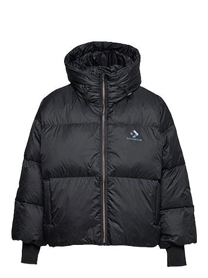 CONVERSE Short Down Fill Hooded Puffer Jacket - Black