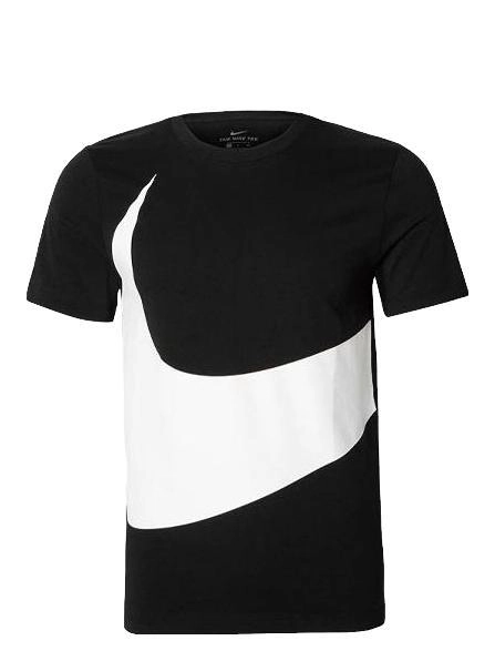Nike Big Swoosh Tee Large Casual Sports Short Sleeve - Black
