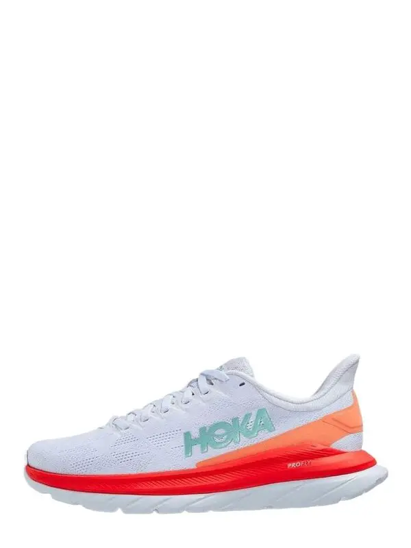 Hoka One One Mach 4 Athletic Sneakers - White/fiesta
