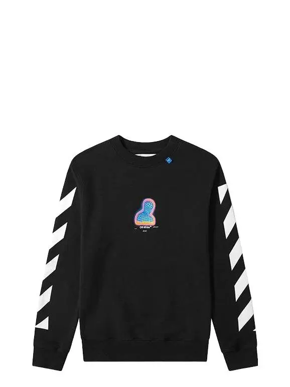 Off-White Thermo Striped Logo Slim-fit Sweatshirt - Black
