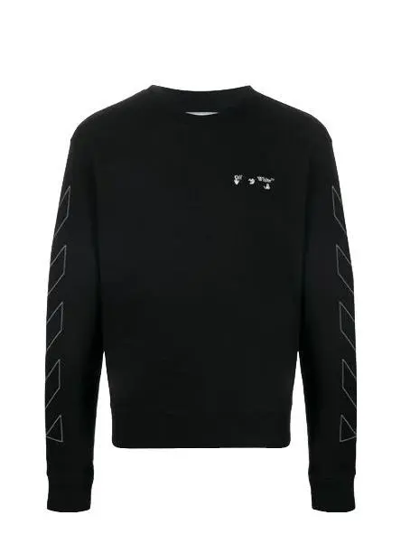 Off-White Diagonal Stripes Logo Pullover - Black