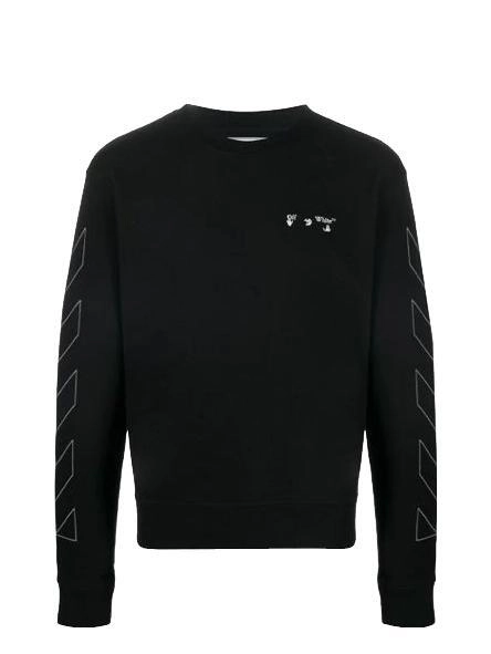 Off-White Diagonal Stripes Logo Pullover - Black