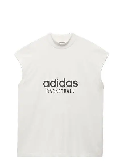 Adidas Basketball Sleeveless Tee - Cloud White/black