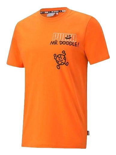 PUMA X Mr Doodle Relaxed Tee Printing Short Sleeve Flame Orange - Default Color