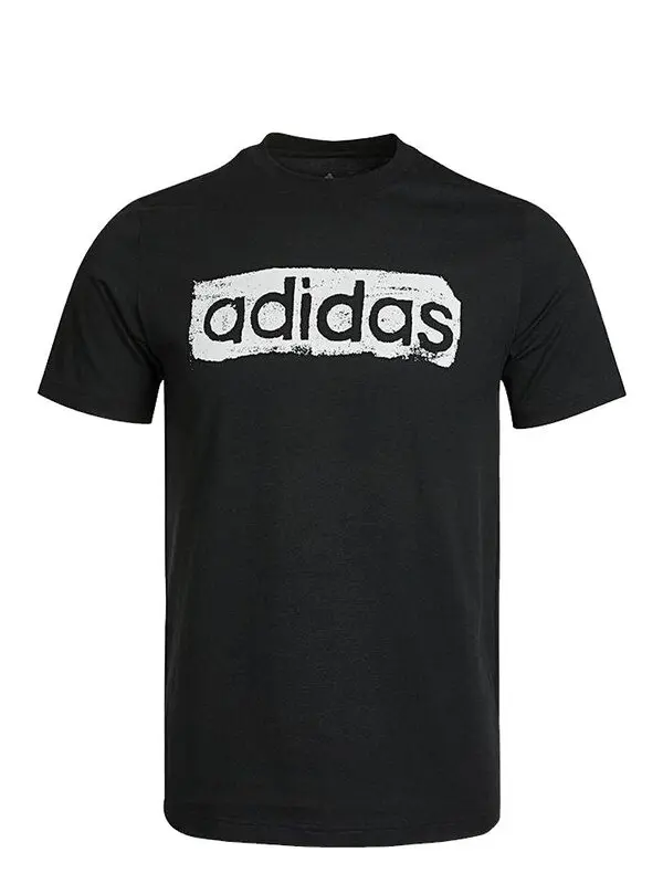Adidas Brshstrk V4 T Logo Printing Sports Round Neck Short Sleeve - Black