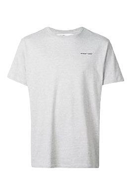 Off-White Chest Alphabet Logo Slim Fit Short Sleeve Gray - Grey