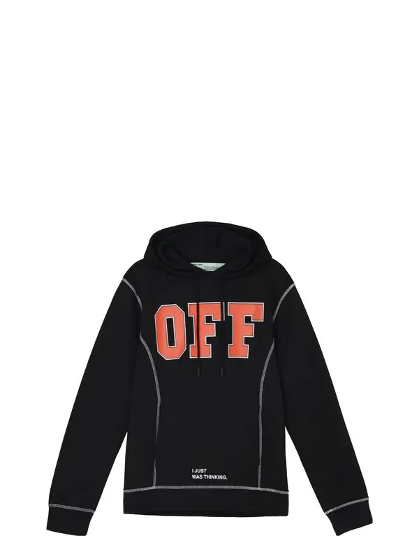 Off-White Appliqué Hooded Sweatshirt - Black