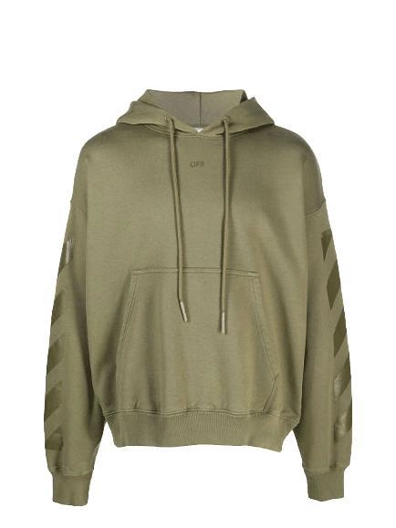 Off-White Long Sleeve Hooded Sweatshirt - Default Color
