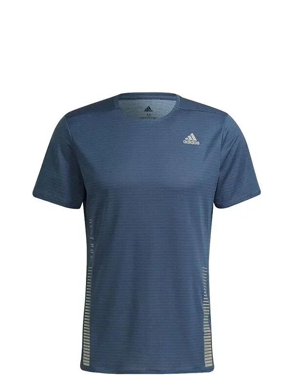 Adidas Reflective Running Sports Short Sleeve T-shirt - Blue