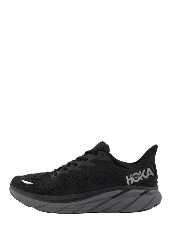 Hoka One One Clifton 8 Wide Athletic Sneakers - Black