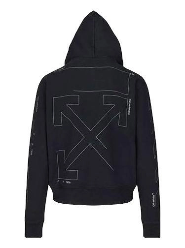 Off-White Back Logo Printed Hoodie - Black