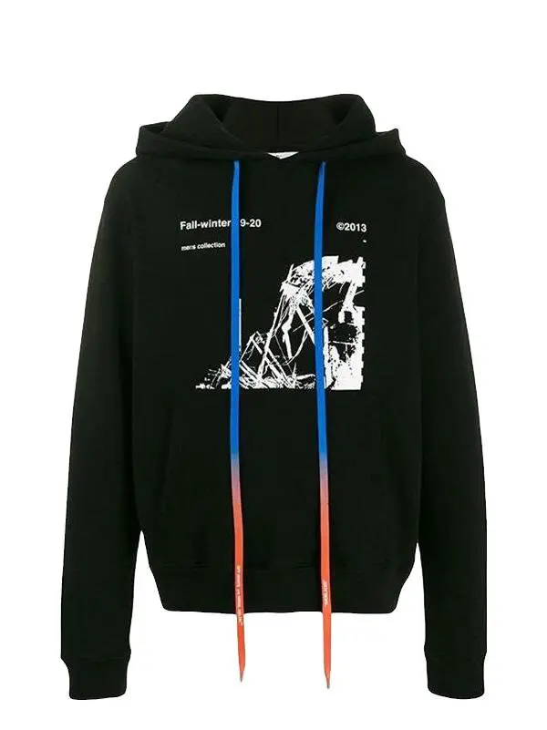 Off-White Usa Cotton Pattern Printing Hoodie - Black