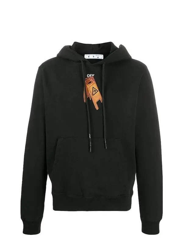 Off-White Pascal Printing Hooded Pullover - Black