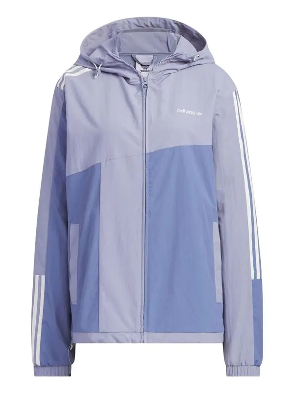 Adidas Lt Jacket With Hood And Stripes - Purple