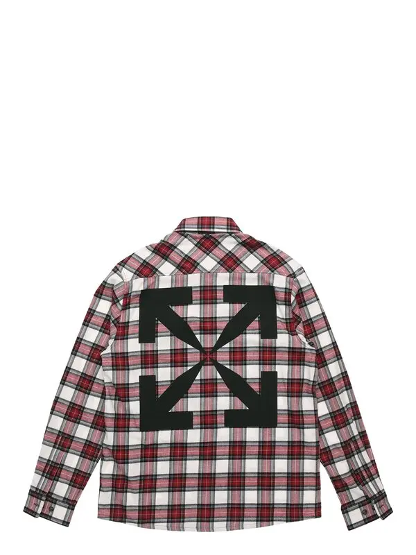 Off-White Ss21 Plaid Back Arrow Shirt - Red