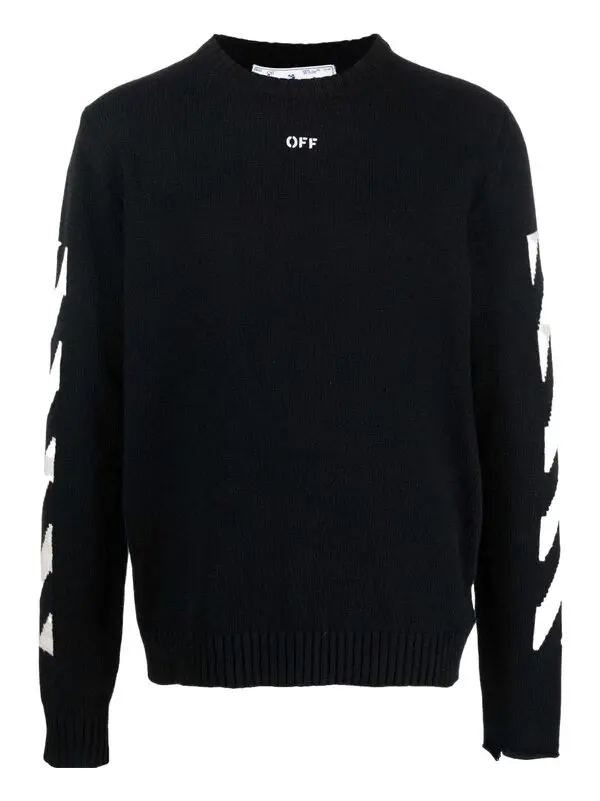 Off-White Fw22 Diag Logo Wool Pullover - Black/white