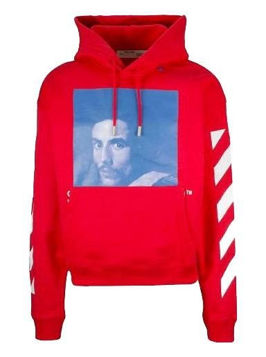 Off-White Business Casual" Hoodie - Red