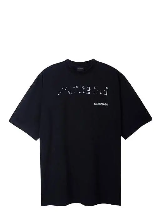 Balenciaga Hand Drawn T-shirt Large Fit - Black