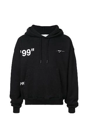 Off-White Hoodie With Graphic Print - Black