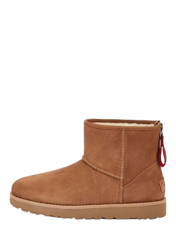 UGG Classic Mini Logo Zip Boots - Chestnut