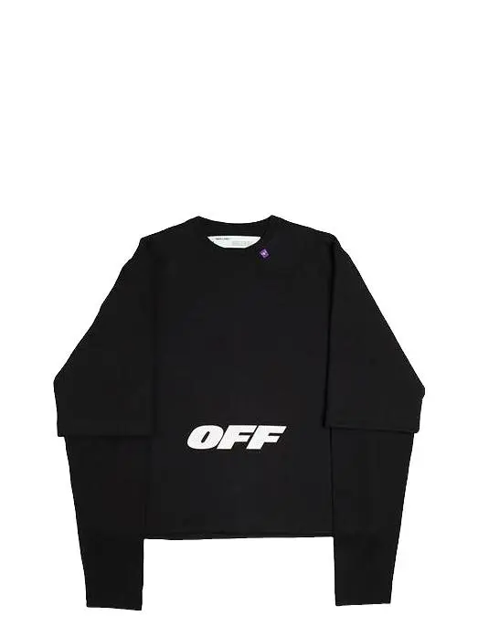 Off-White Cotton Long Sleeve Sweatshirt - Black