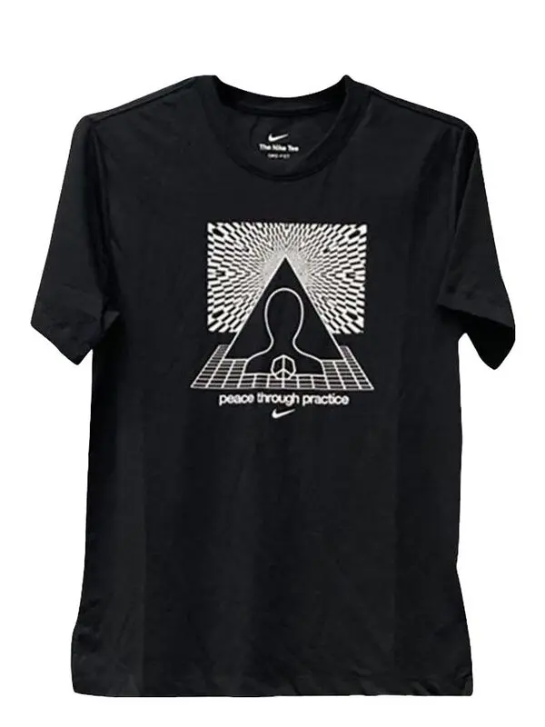 Nike Dri Fit Yoga Graphic T-shirt Asia Sizing 'black - Black/multi-color