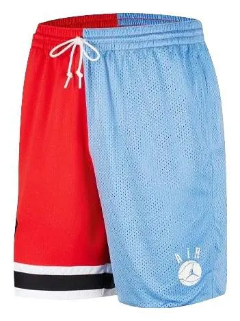 JORDAN Spliced Color Block Sports Shorts - Redbluemulti-color