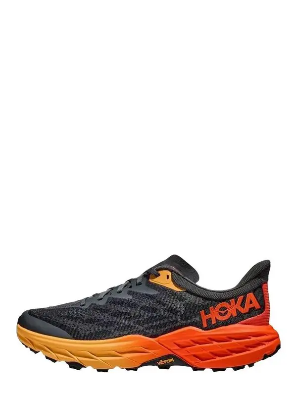 Hoka One One Speedgoat 5 Athletic Sneakers - Dark Grey/orange