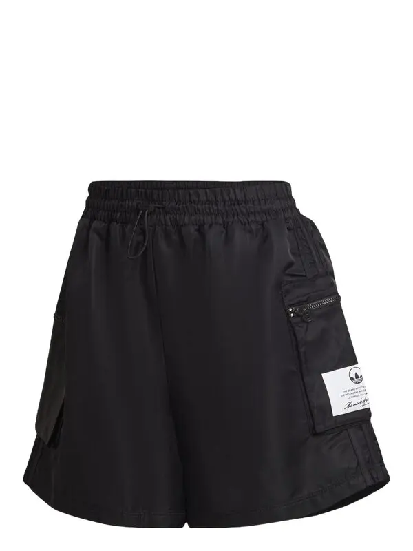 Adidas Relaxed-fit High-waist Nylon Shorts - Black