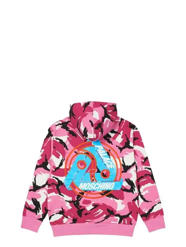 PALACE X Moschino Crossover Abstract Pattern Hoodie - Red