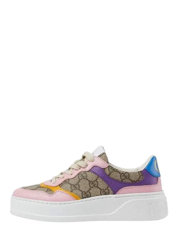 Gucci Gg Monogram Low Top Sneakers - Beige/ebony