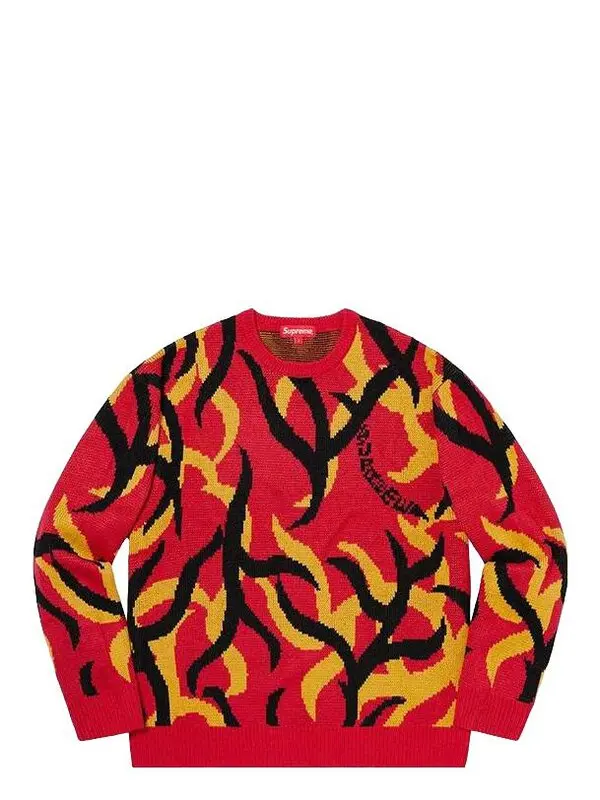 Supreme Fw19 Tribal Camo Sweater - Red