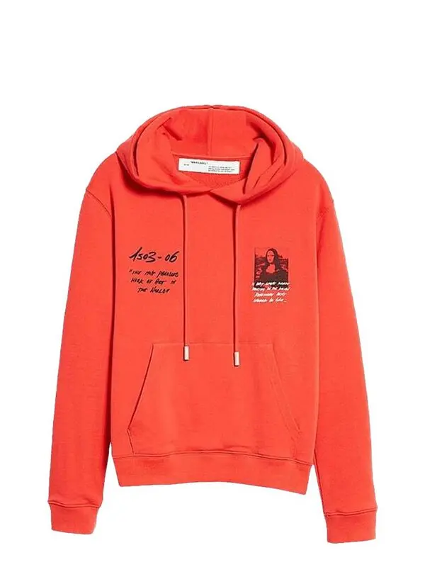 Off-White Mona Lisa Printing Hoodie - Red