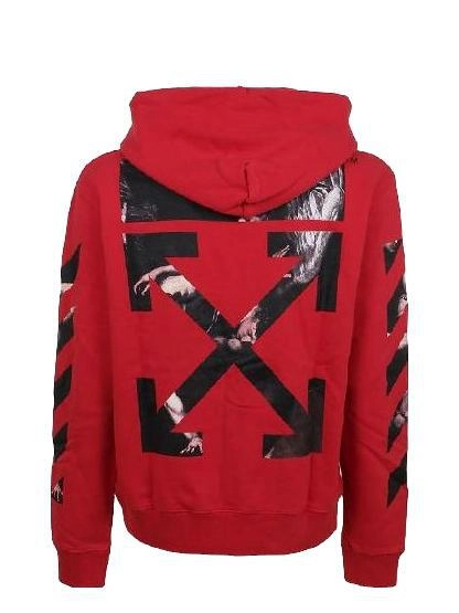 Off-White Painting" Hoodie - Red
