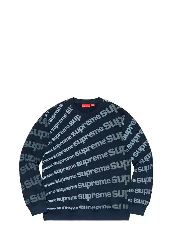 Supreme Radial Logo Crewneck - Navy Blue