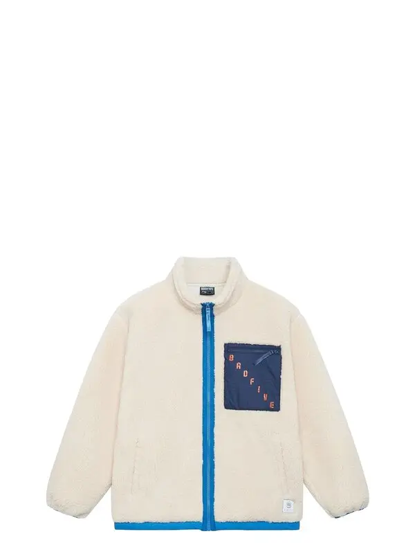 LI-NING X Badfive Fleece Zip-up Jacket - White/blue