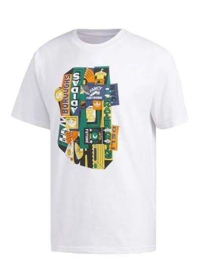 Adidas Originals Pattern Logo Printing Short Sleeve - White