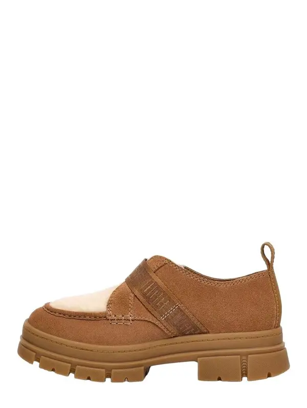 UGG Ashton Suede Moc Toe Shoes - Chestnut/white