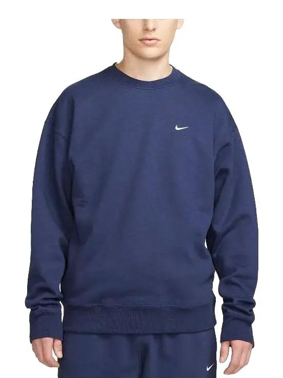 Nike Solo Swoosh Fleece Crewneck Sweatshirt - Blue