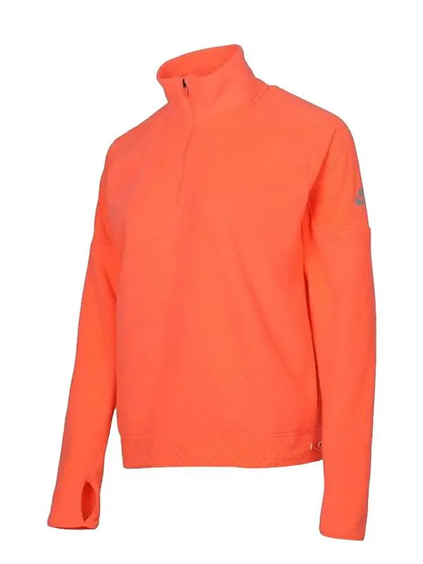 Nike Fleece Zip-up Stand Collar Training Jacket - Orange