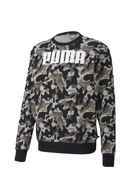 PUMA Long Sleeve Crew Neck Pullover - Black/multi-color