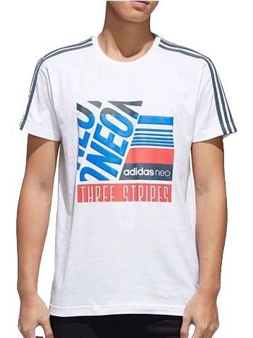 Adidas Neo M Brlv Alphabet Printing Short Sleeve - White