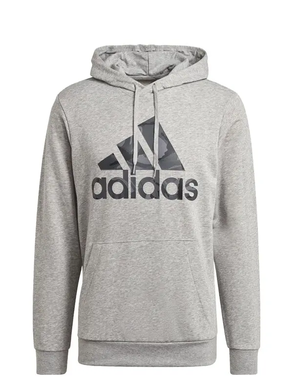 Adidas Camouflage Logo Hoodie - Medium Grey Heather