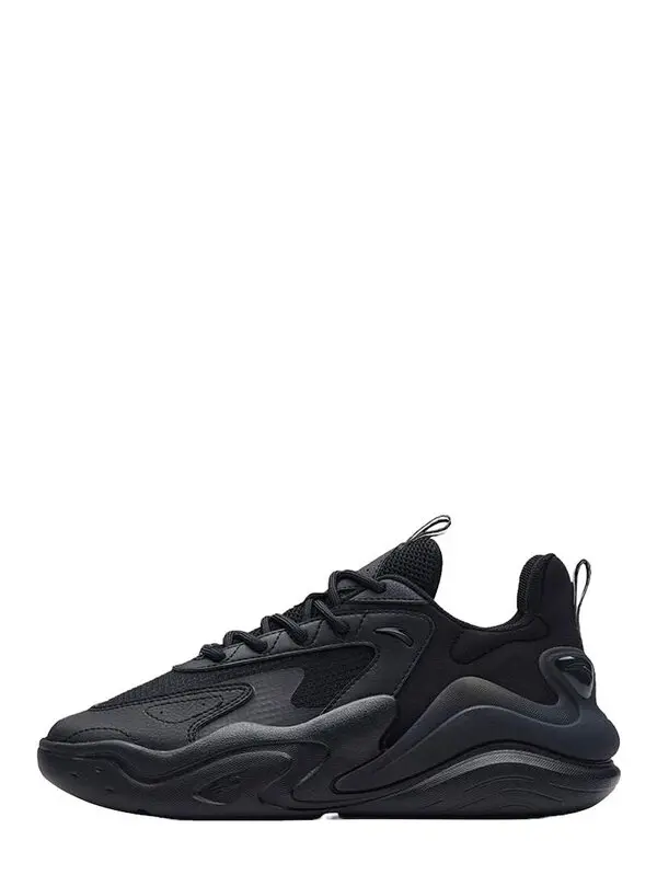 ANTA Chao Bai 3 Round Toe Lace-up Sneakers - Black
