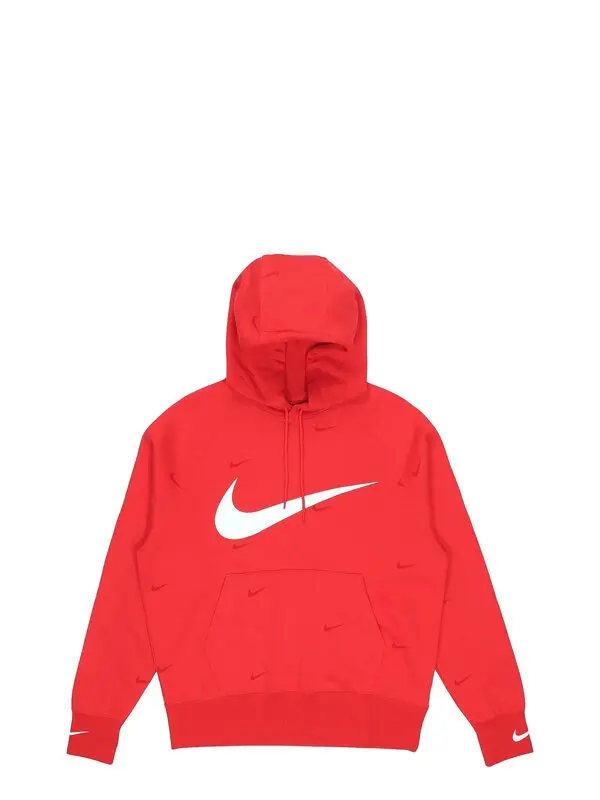 Nike Athleisure Sportswear Hooded Fleece Lined Sweatshirt - Red