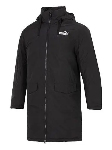 PUMA Padded Down Jacket With Logo - Black