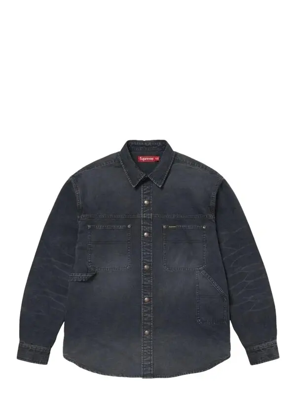 Supreme Ss26 Worn Snap Painter Shirt - Black